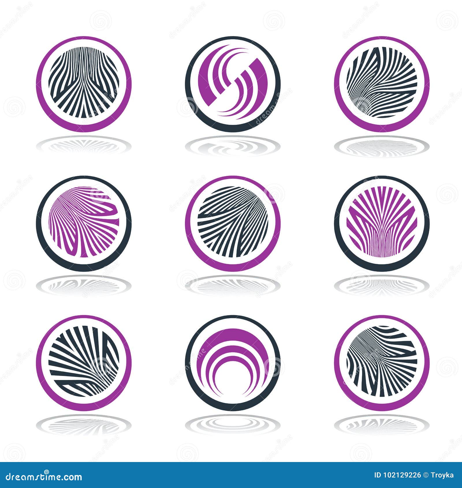 Circle Design Elements Set. Stock Vector - Illustration of modern, gray ...