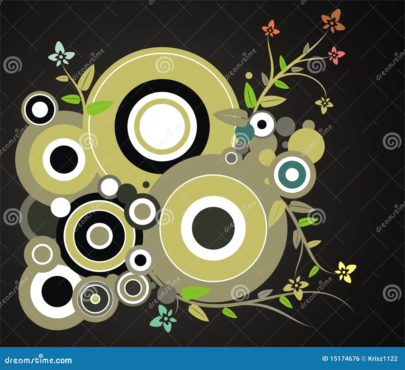 Circle design with plants stock illustration. Illustration of design ...