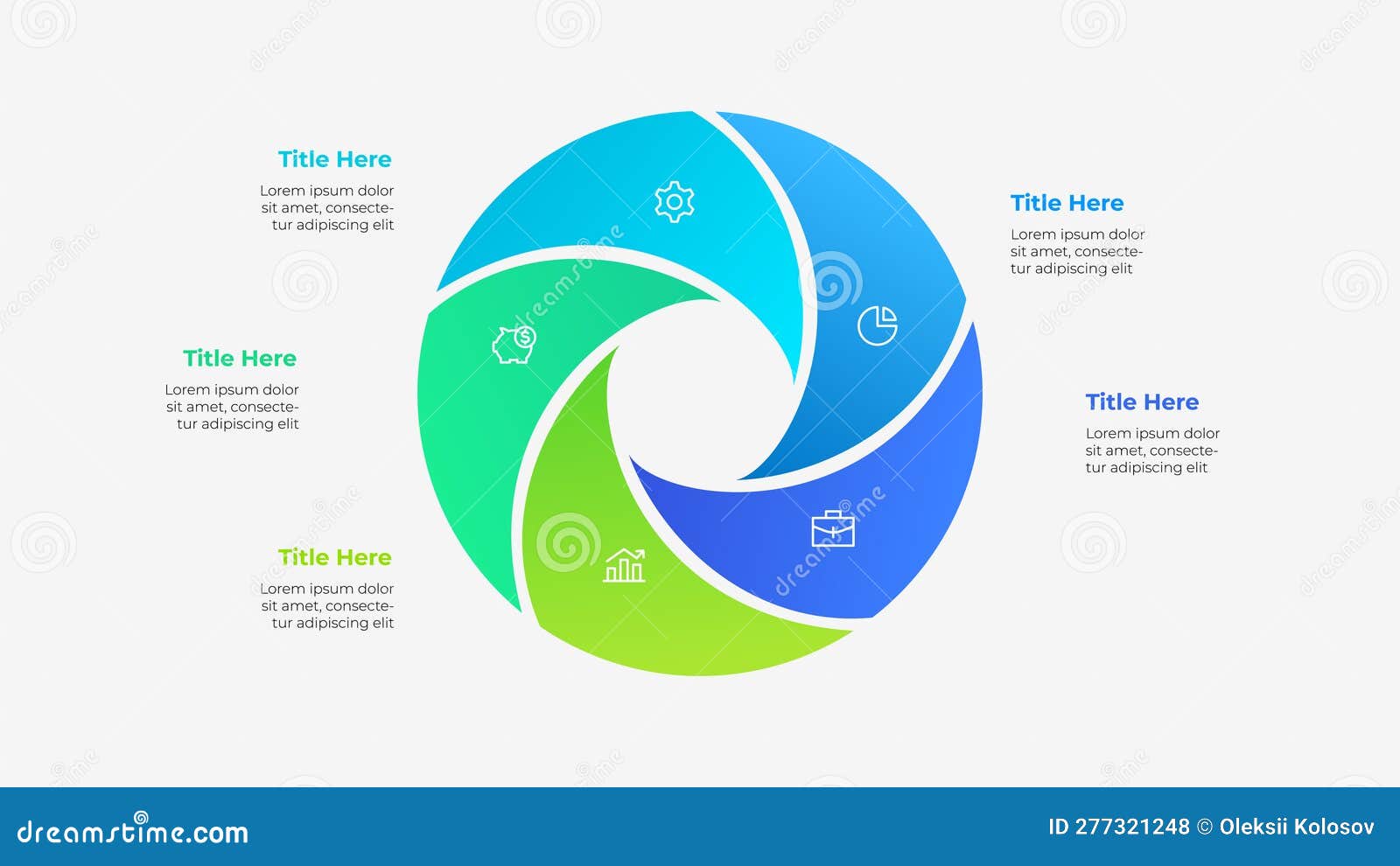 Circle Diagram Divided into 5 Segments. Template of Five Options of ...