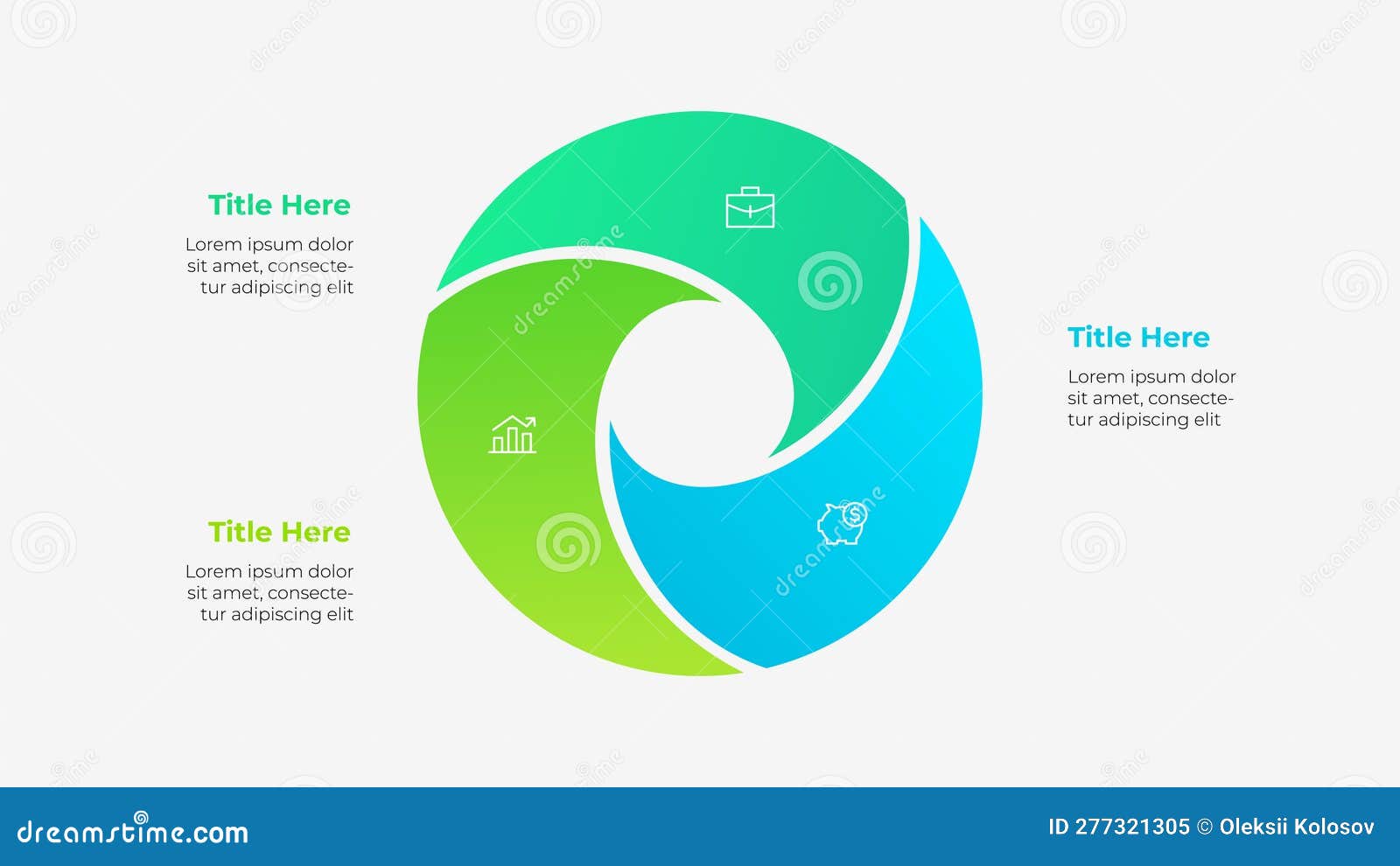 Circle Diagram Divided into 3 Segments. Template of Three Options of ...