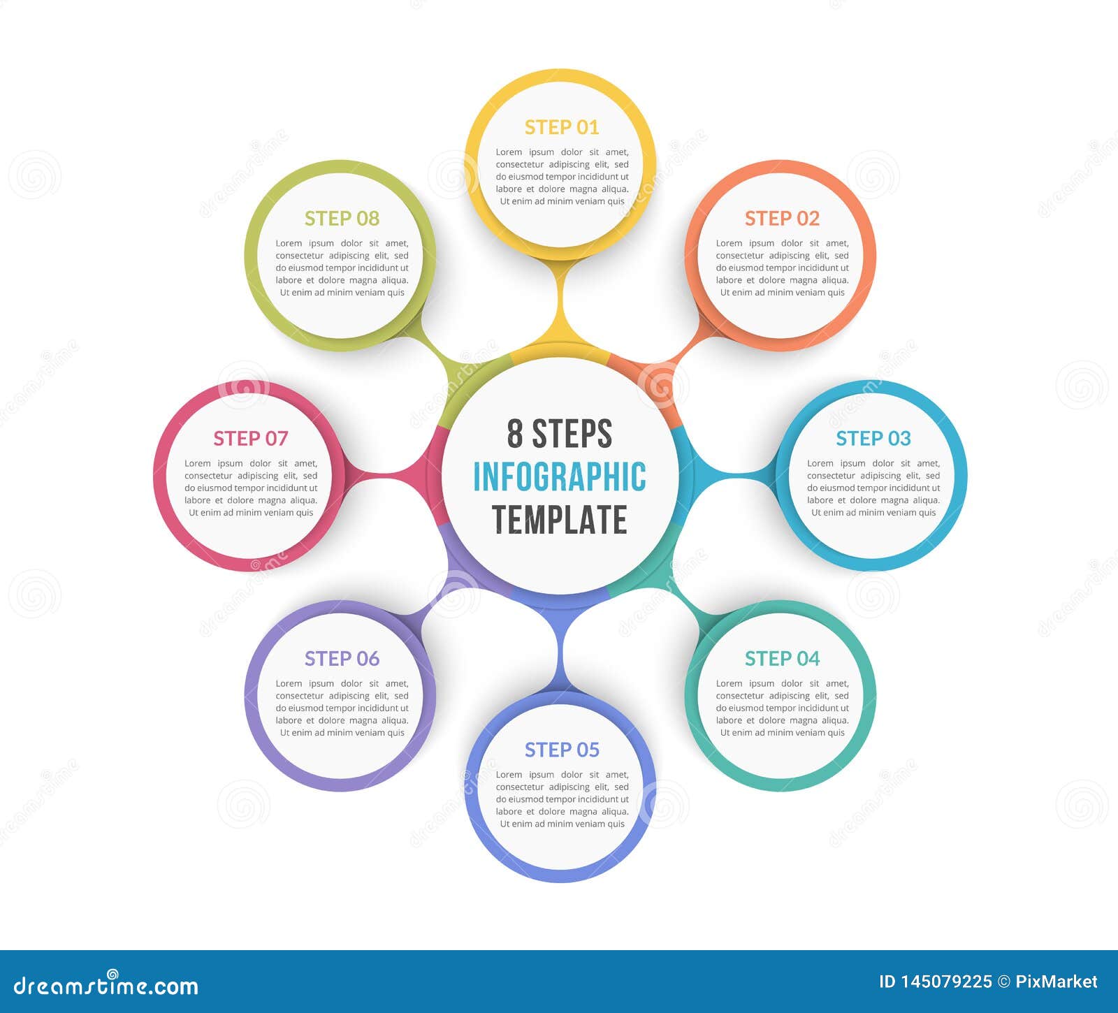 Circle Diagram - Eight Elements Stock Vector - Illustration of info ...