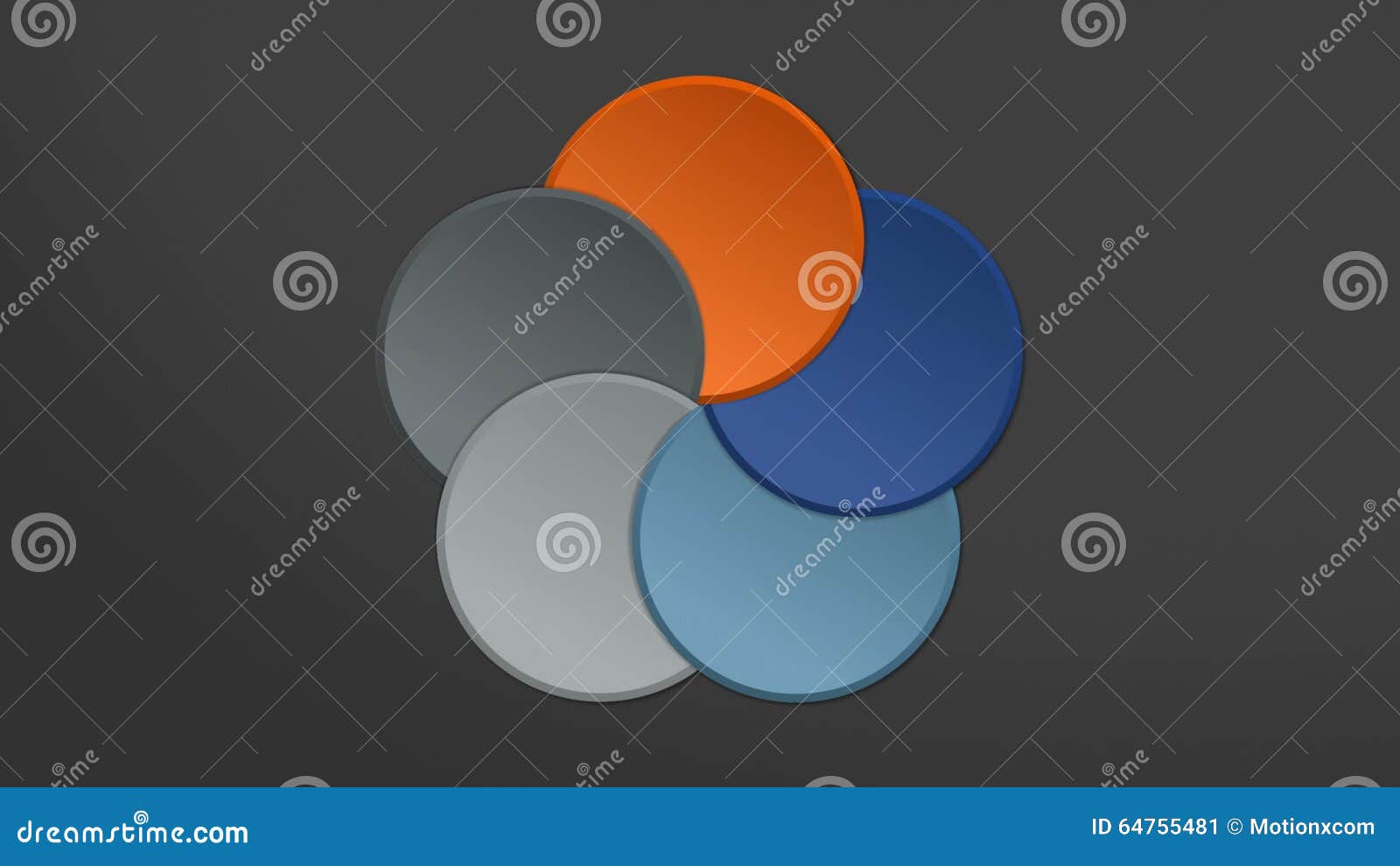 Circle Diagram Flow Chart, Five Result Circle, Presentation Templete ...