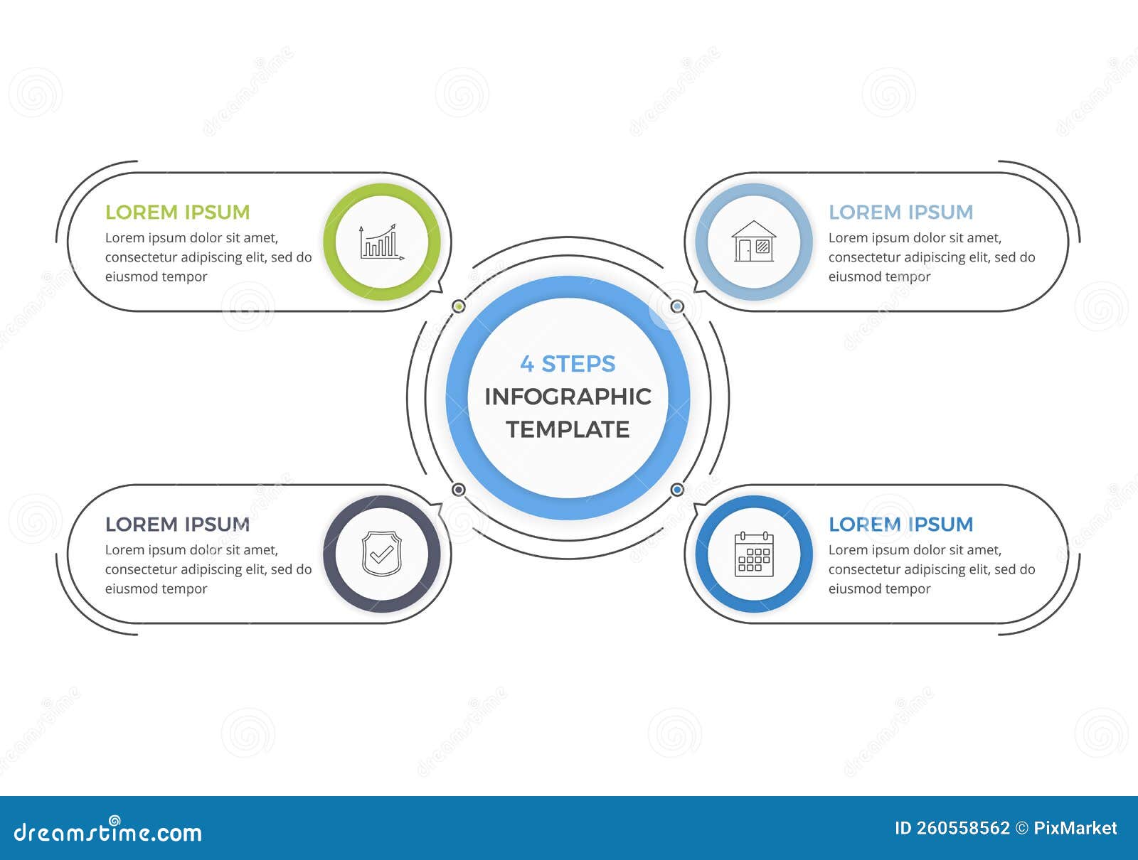 Circle Diagram with Four Elements Stock Vector - Illustration of infograph, element: 260558562
