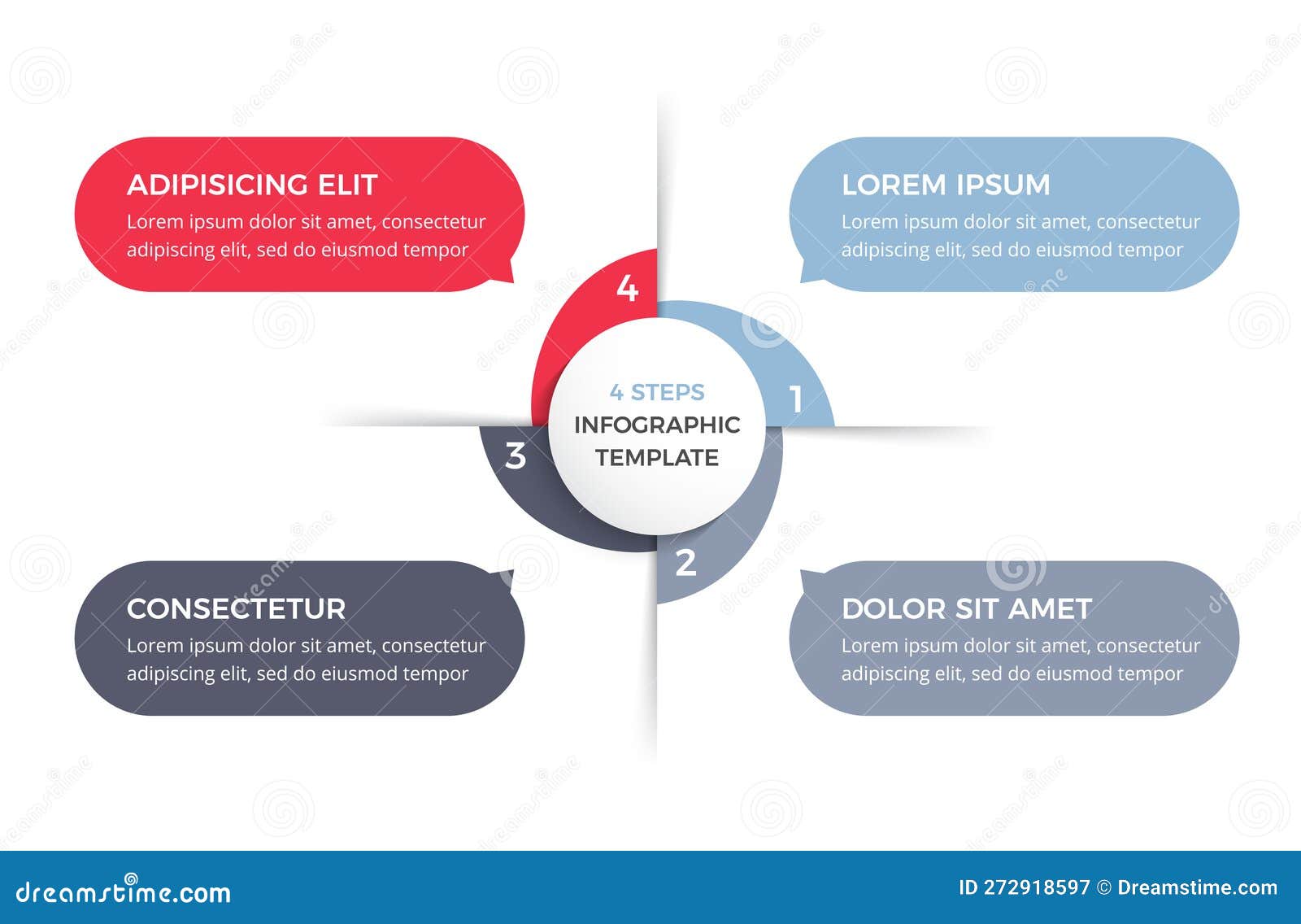 Circle Diagram with Four Elements Stock Vector - Illustration of flowchart, infographics: 272918597