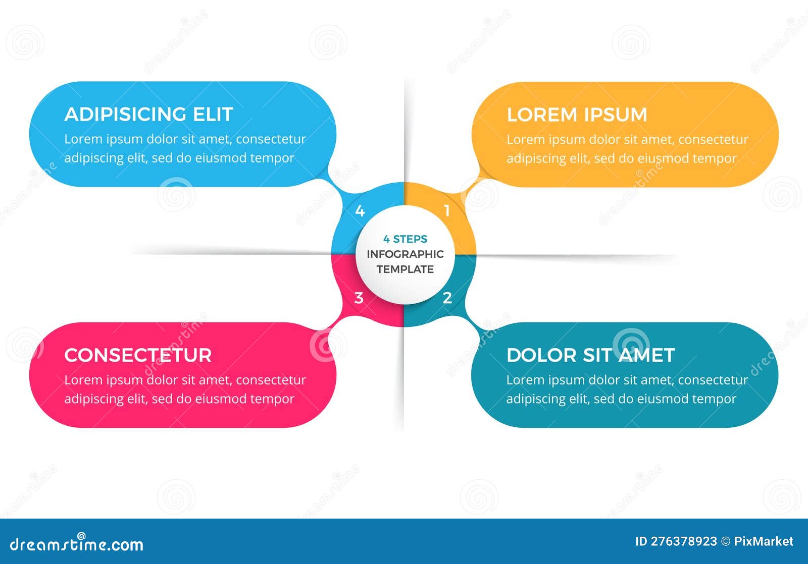 Circle Diagram with Four Elements Stock Vector - Illustration of diagram, business: 276378923
