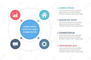 Circle Diagram - Four Elements Stock Vector - Illustration of info ...