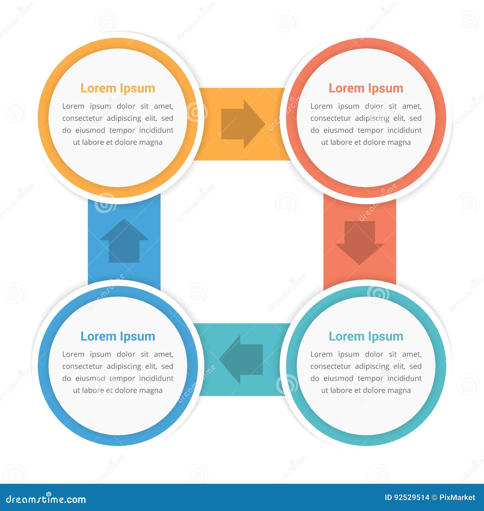 Circle Diagram with Four Steps Stock Vector - Illustration of options ...