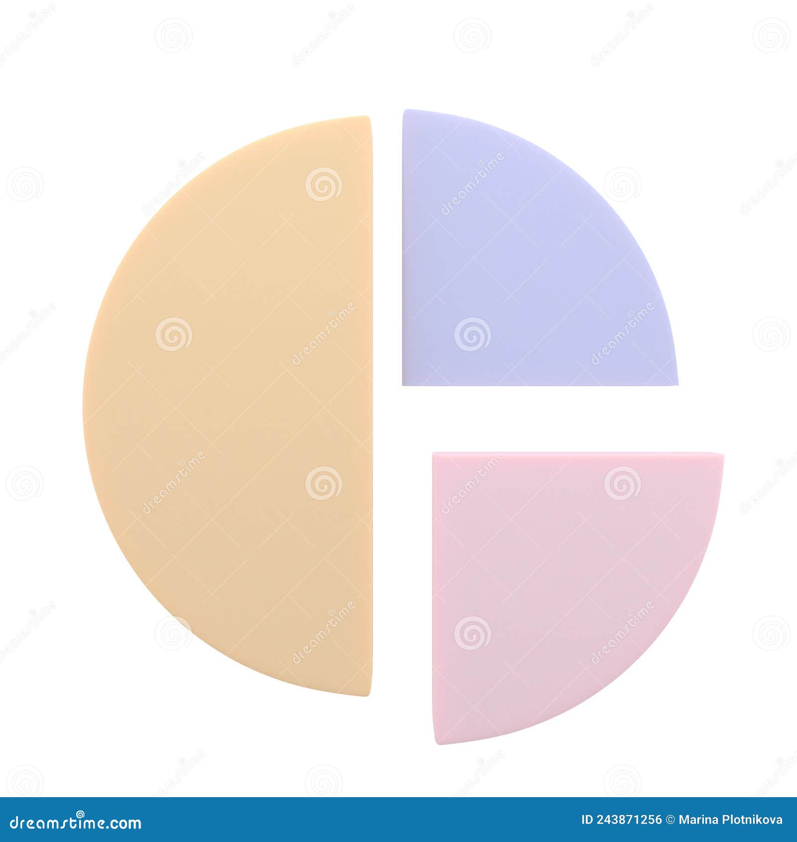 Circle Diagram Graph Icon. Simple 3d Render Illustration. Stock ...