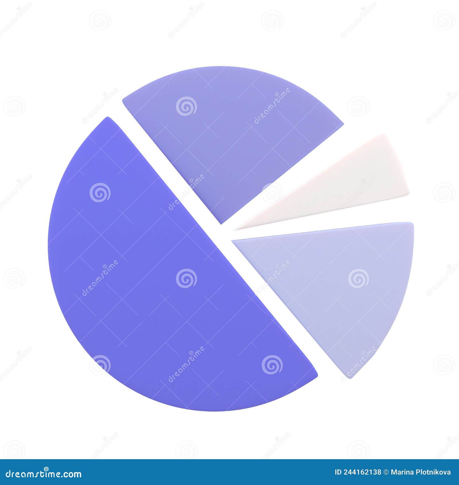 Circle Diagram Graph Icon. Simple 3d Render Illustration. Stock ...