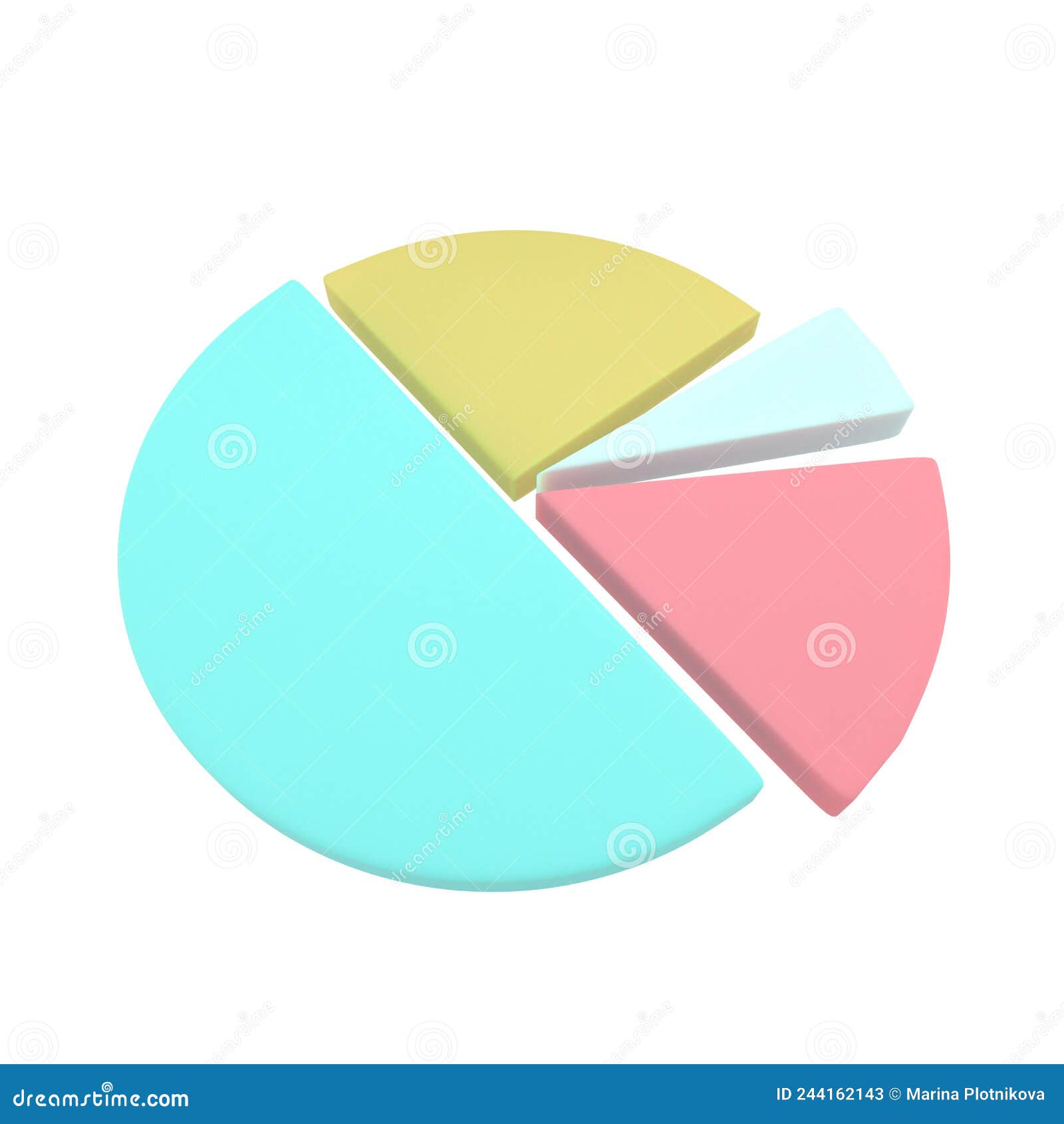 Circle Diagram Graph Icon. Simple 3d Render Illustration. Stock ...