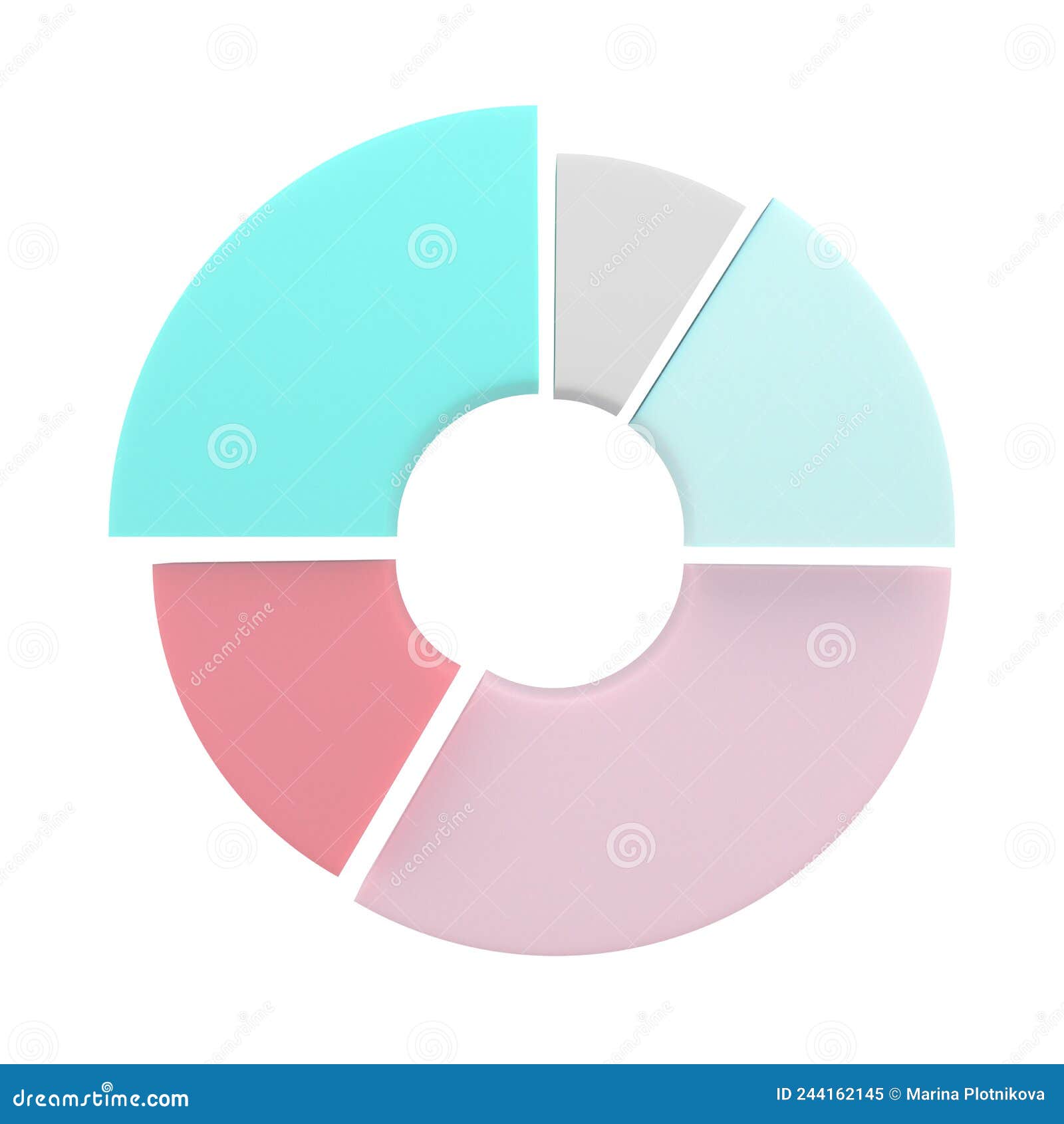 Circle Diagram Graph Icon. Simple 3d Render Illustration. Stock ...
