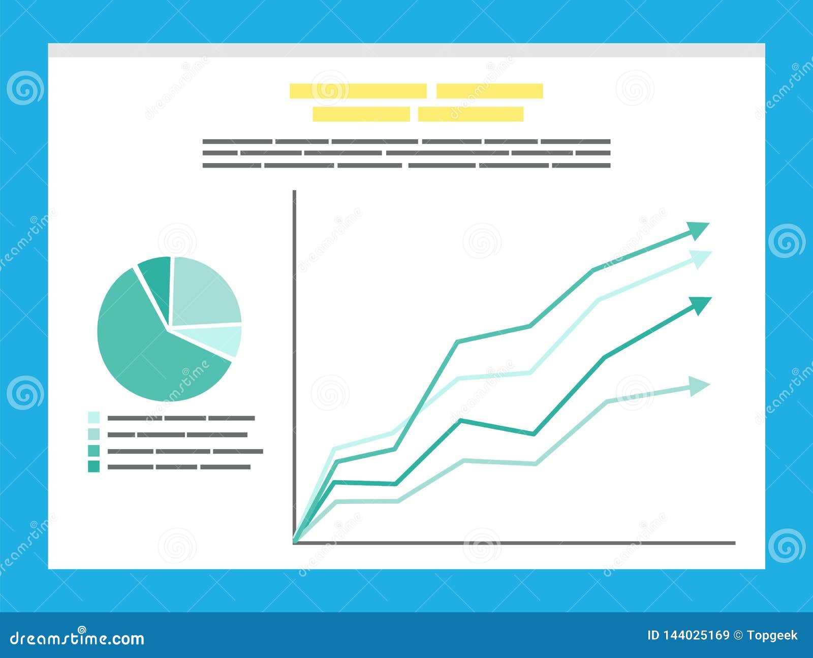 Circle Diagram and Growth Arrows on Board Vector Stock Vector ...