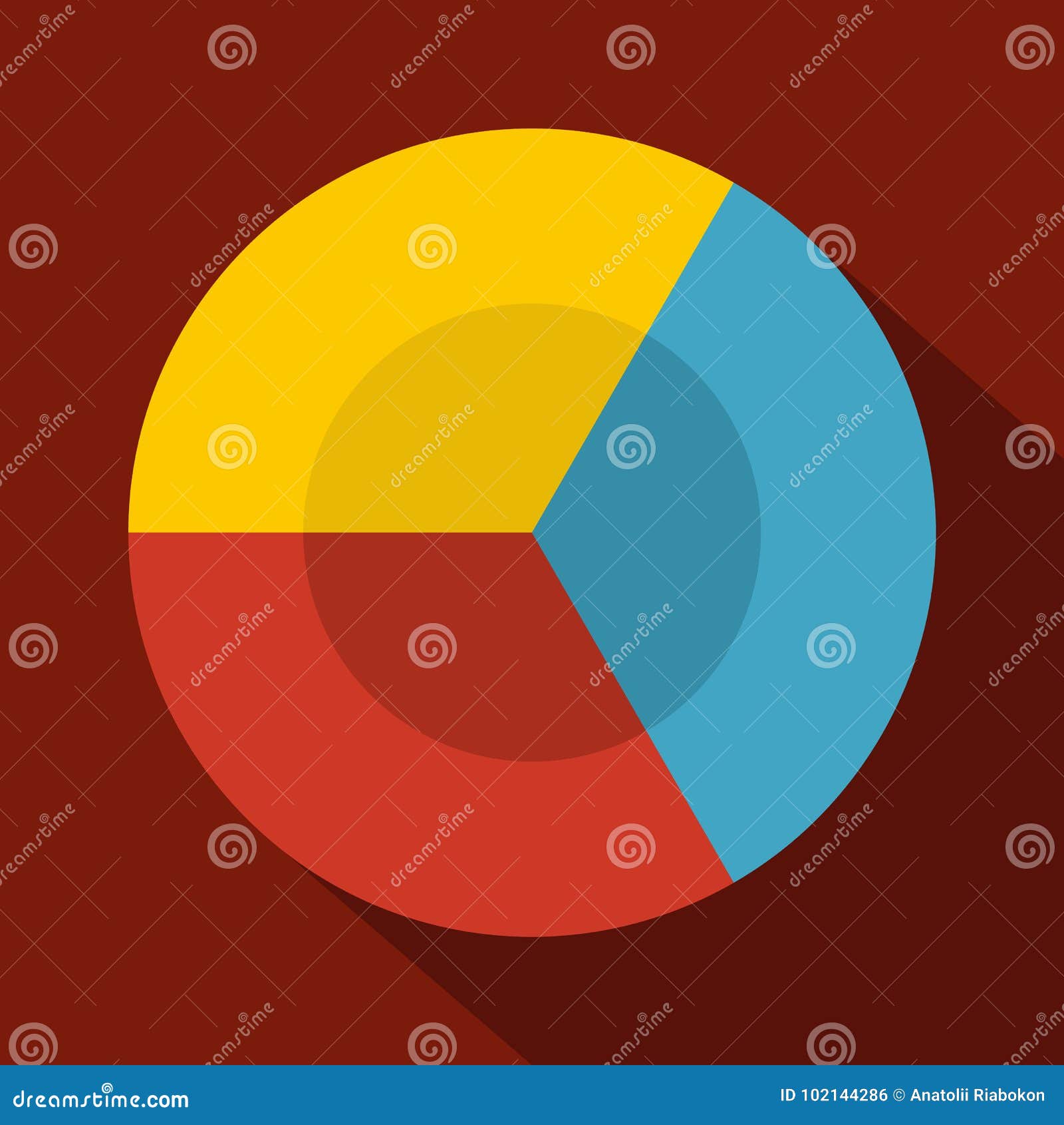 Circle Diagram Icon Vector Flat Stock Vector - Illustration of grow ...