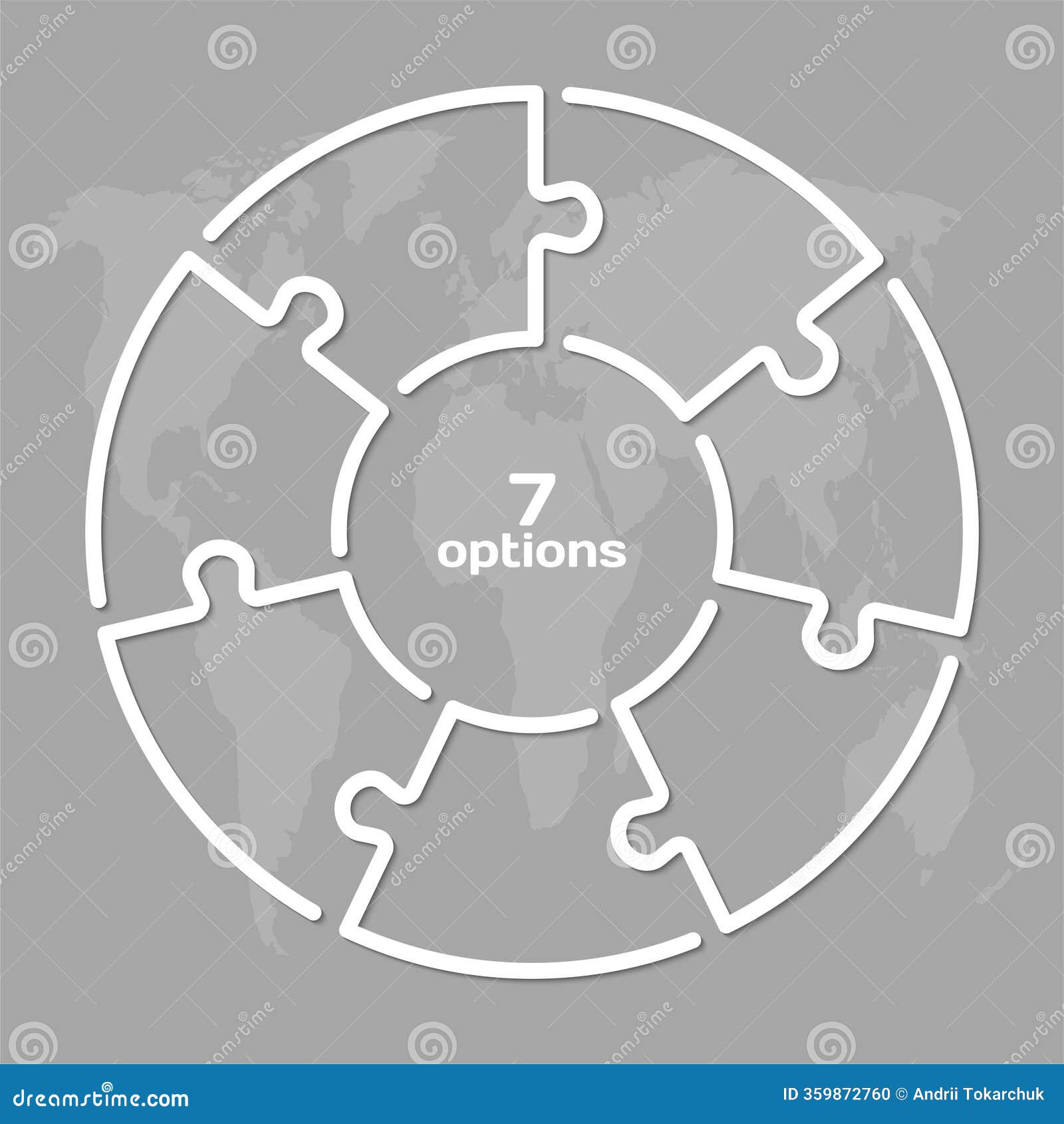 Circle Diagram Infographic in 7 Steps or Options Stock Illustration ...
