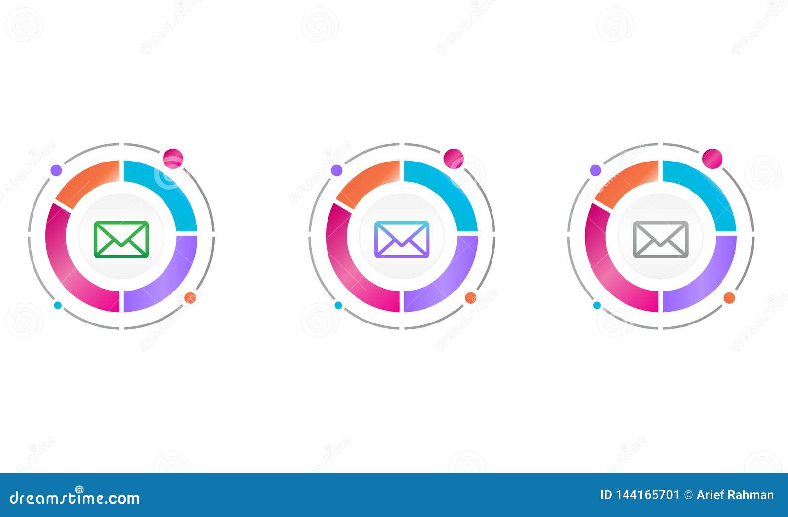 Circle Diagram with Mail Icon . Vector Icon Concept Stock Vector ...