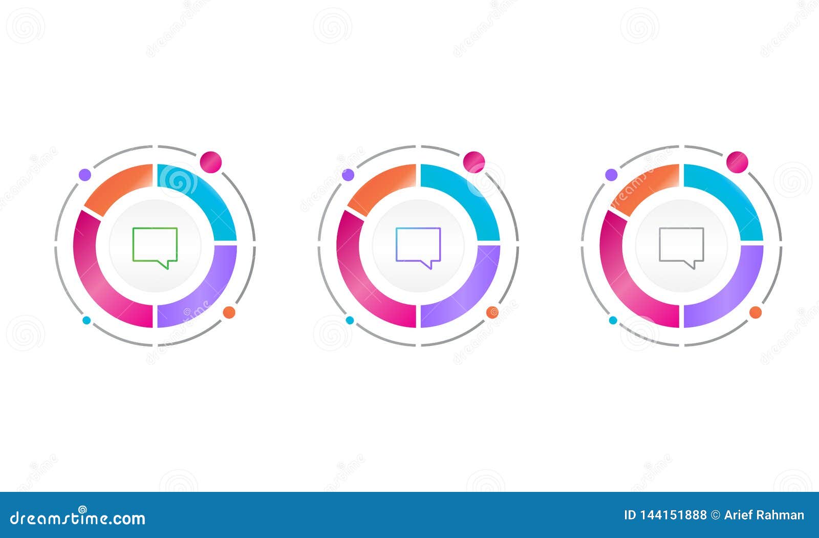 Circle Diagram with Message Icon . Vector Icon Concept Stock Vector ...