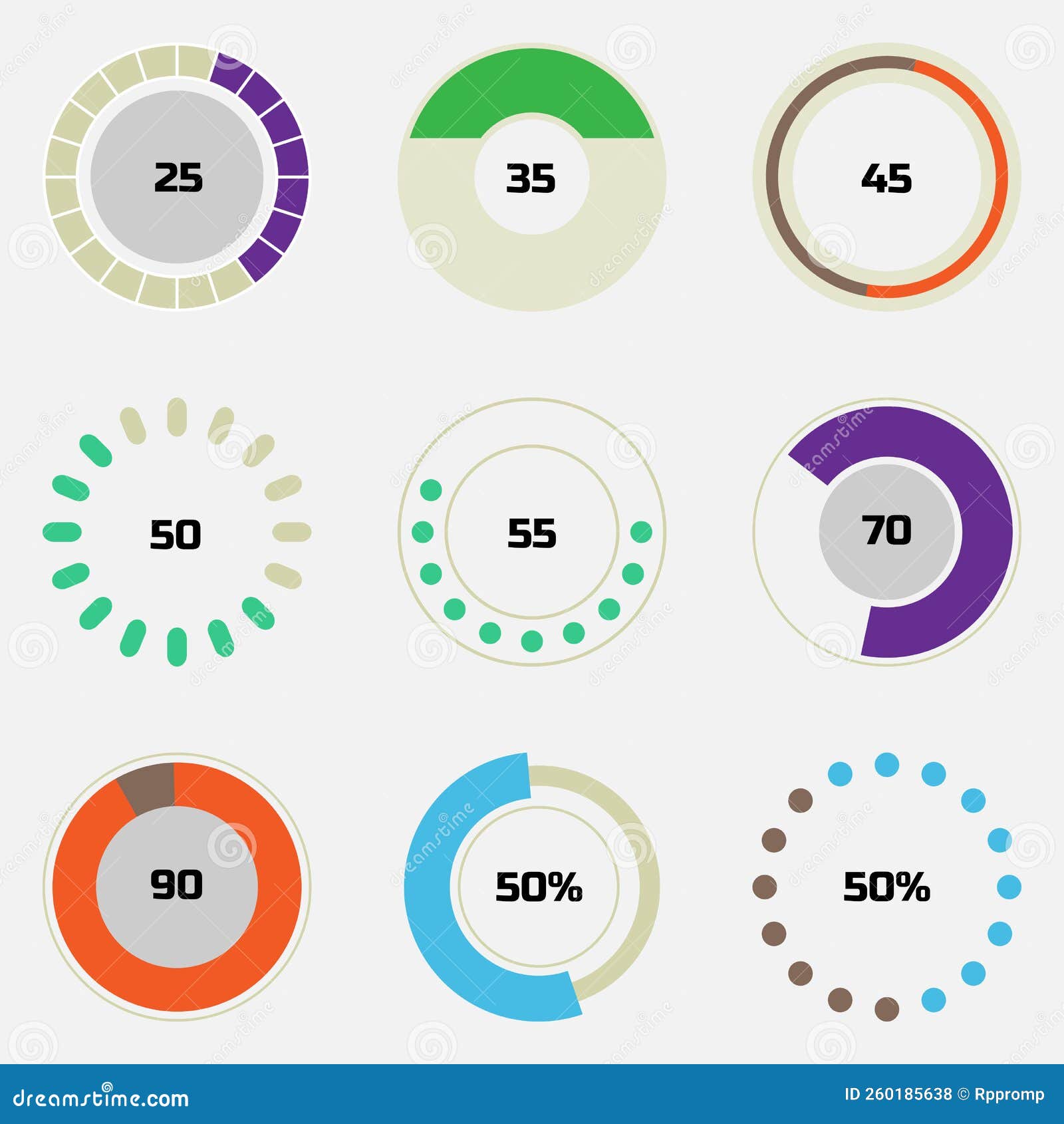 Charts Infographic Template Step By Step Colour Squares With Columns ...