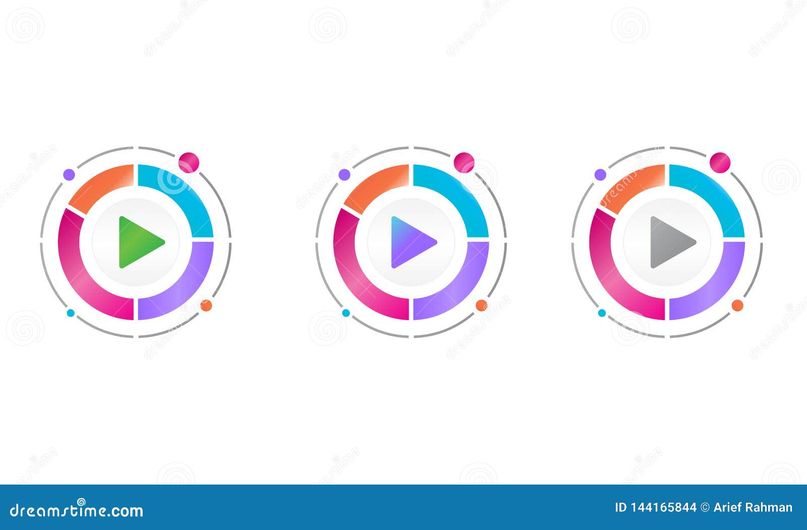 Circle Diagram with Play Button Icon . Vector Icon Concept Stock Vector ...