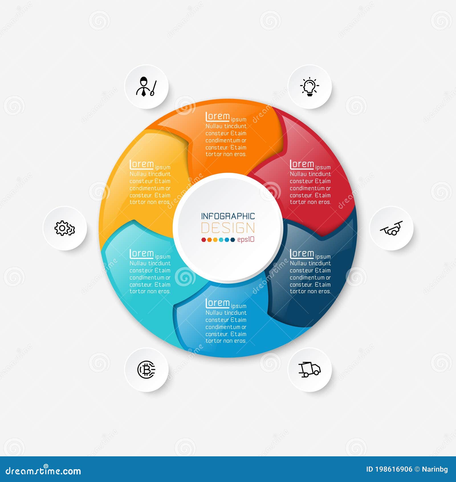 Circle Diagram Presentation Graphic Design for Use Planning, Work ...