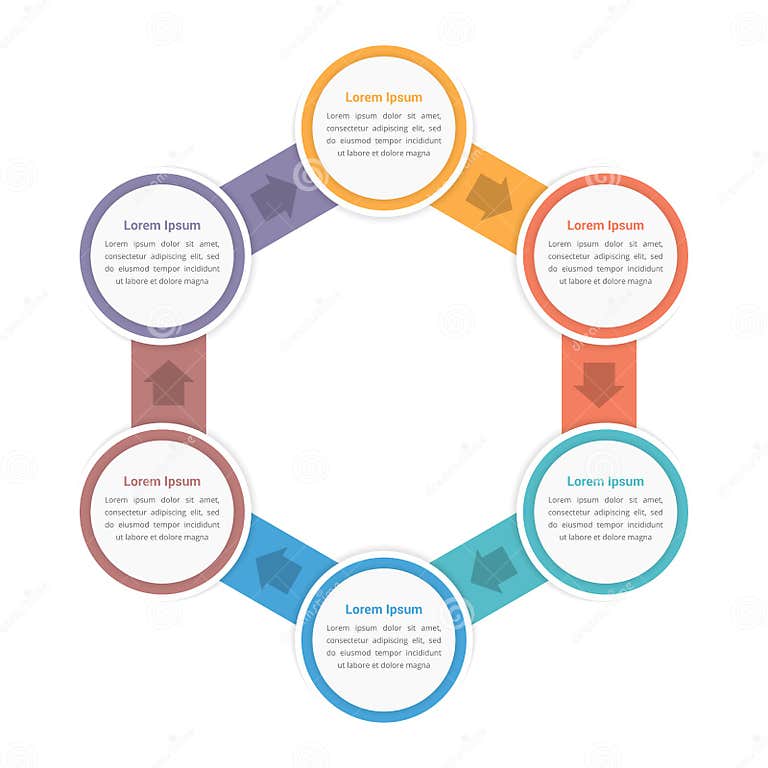 Circle Diagram with Six Steps Stock Vector - Illustration of ...