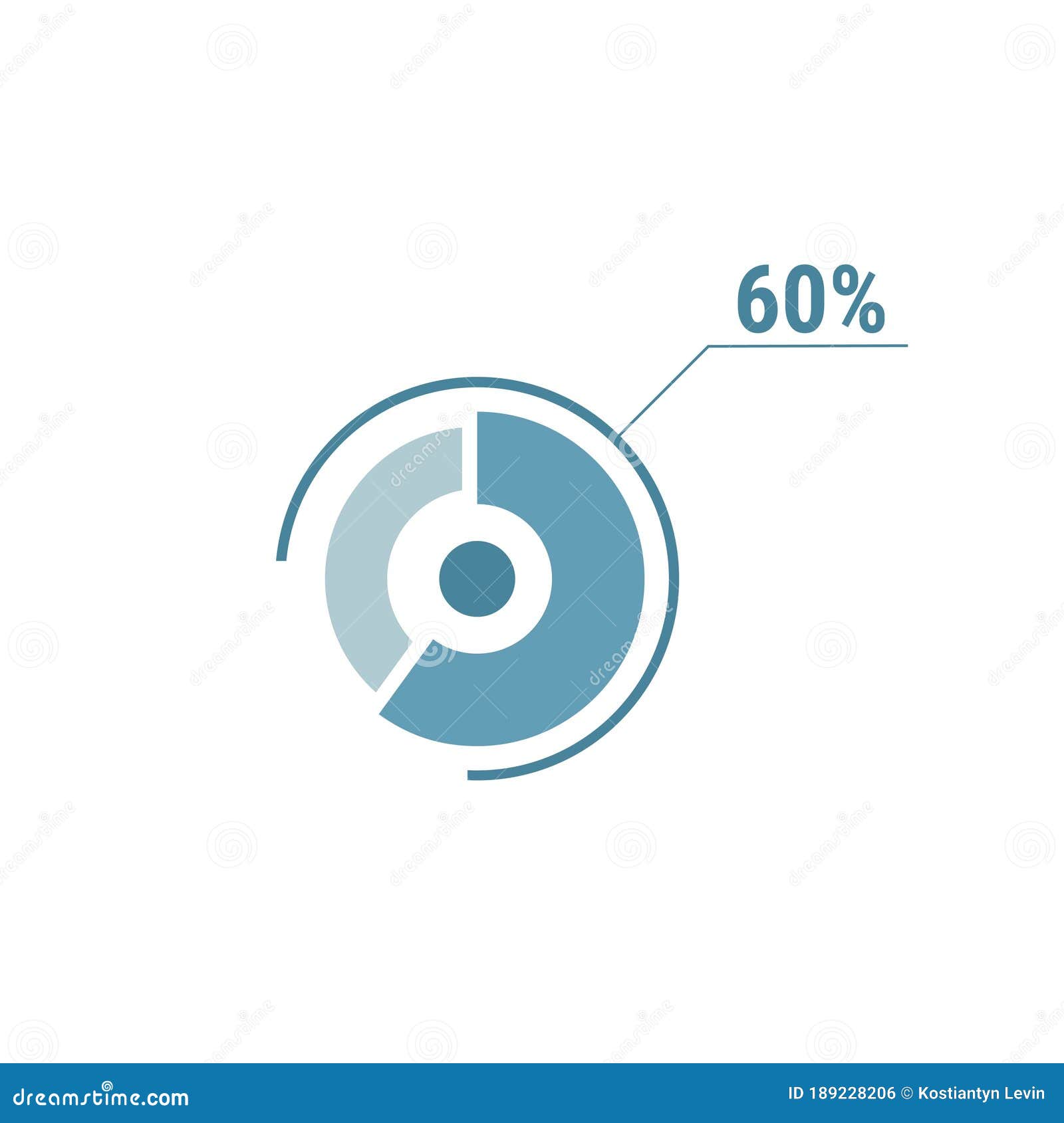 Circle Diagram Sixty Percent Pie Chart 60. Circle Percentage Vector ...