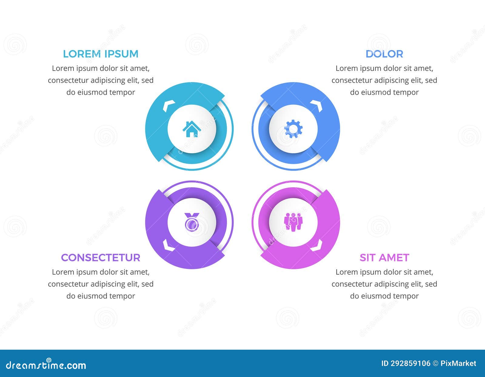 Circle Diagram Template - Four Elements Stock Illustration ...