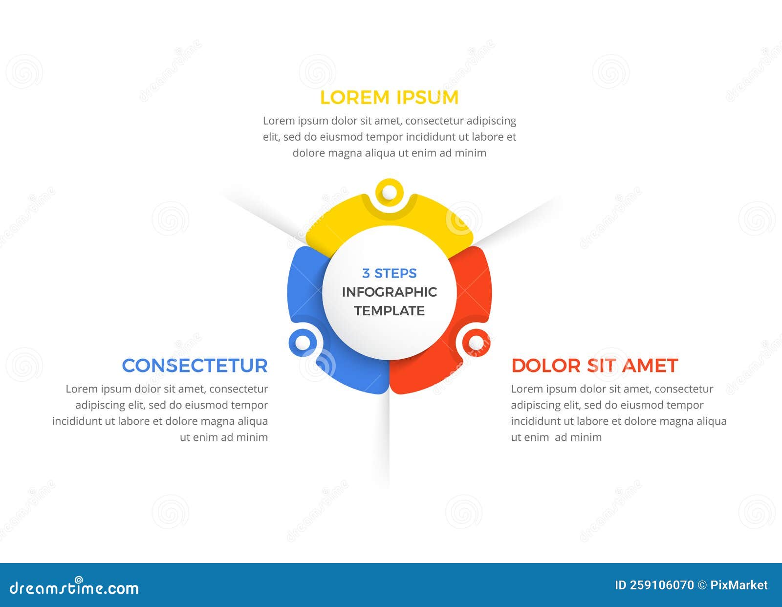 Circle Diagram with Three Elements Stock Vector - Illustration of ...