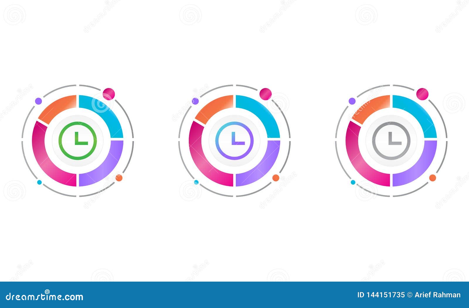 Circle Diagram with Time Icon . Vector Icon Concept Stock Vector ...