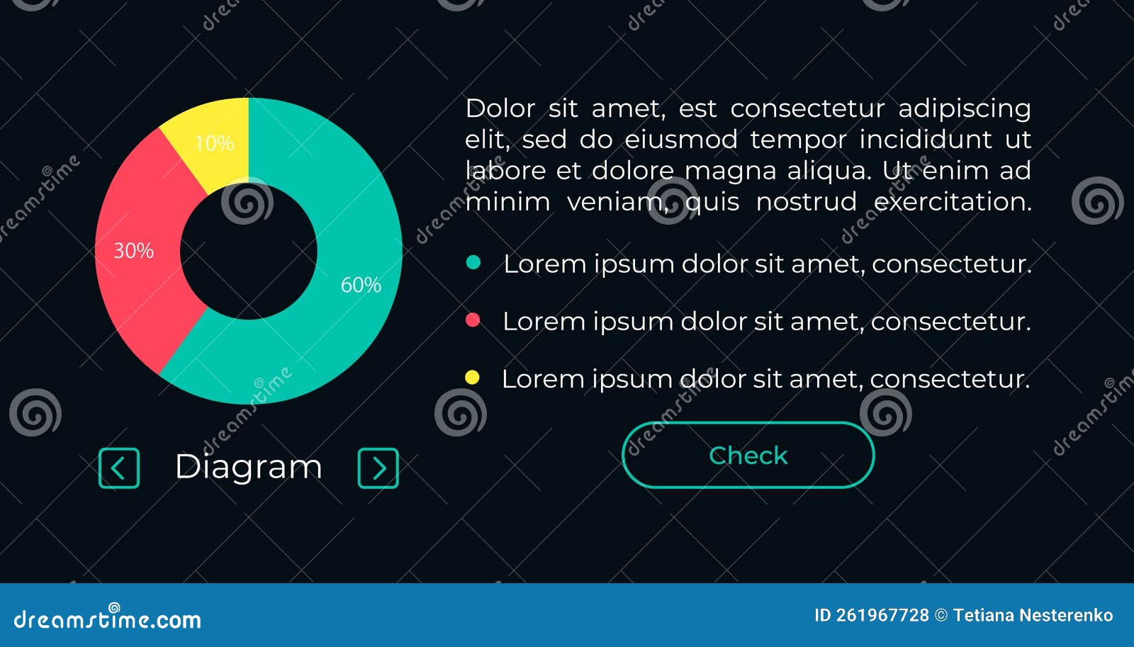 Circle Diagram UI Element Template Stock Vector - Illustration of ...