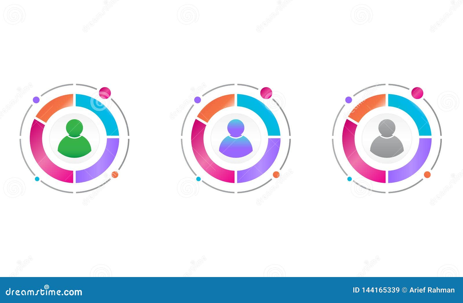 Circle Diagram with User Icon . Vector Icon Concept Stock Vector ...