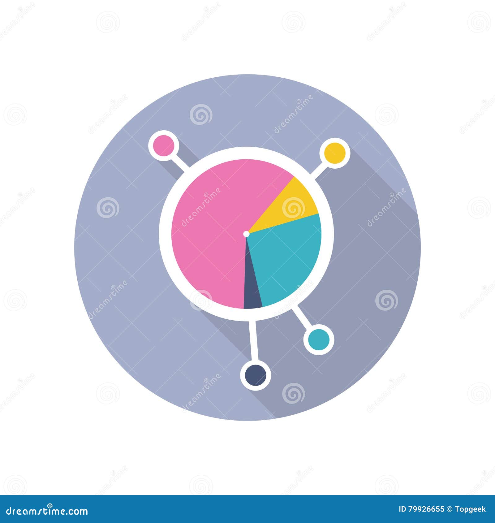 Circle Diagram Vector Icon in Flat Style Design Stock Vector ...