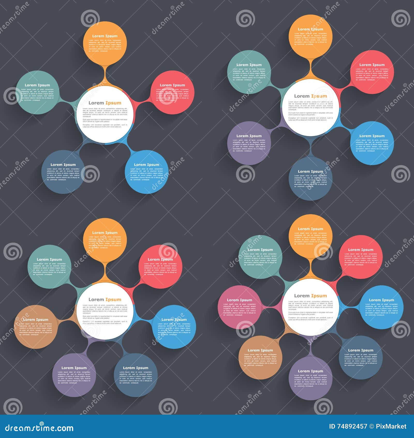 Set Of Circle Diagrams For Infographics Vector Illustration ...