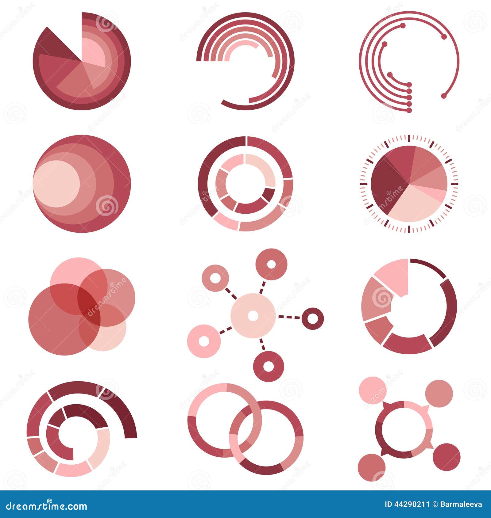 Circle Diagrams Templates Collection for Stock Vector - Illustration of ...