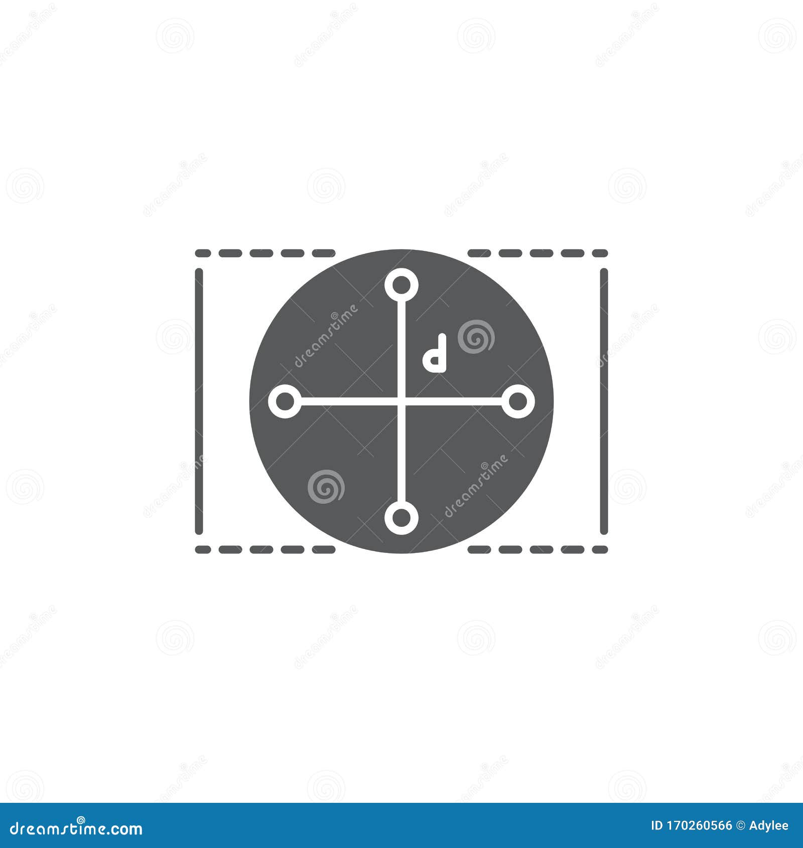 Circle Diameter Vector Icon Isolated On White Background ...