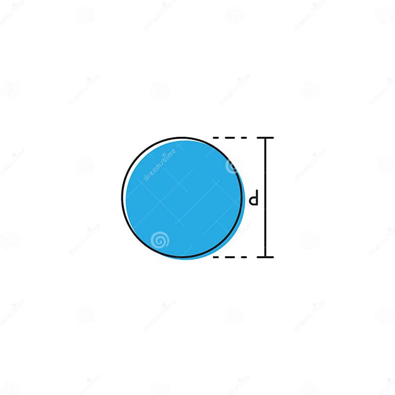 Circle Diameter Vector Icon Isolated on White Background Stock Vector ...