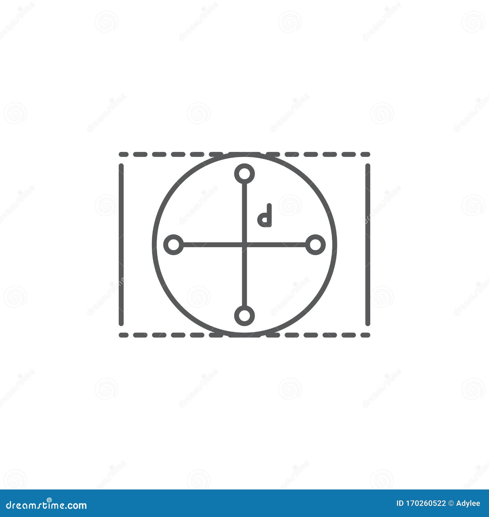 Circle Diameter Vector Icon Isolated On White Background ...