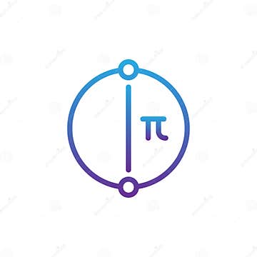 Circle Diameter Vector Icon Symbol Education Isolated on White ...