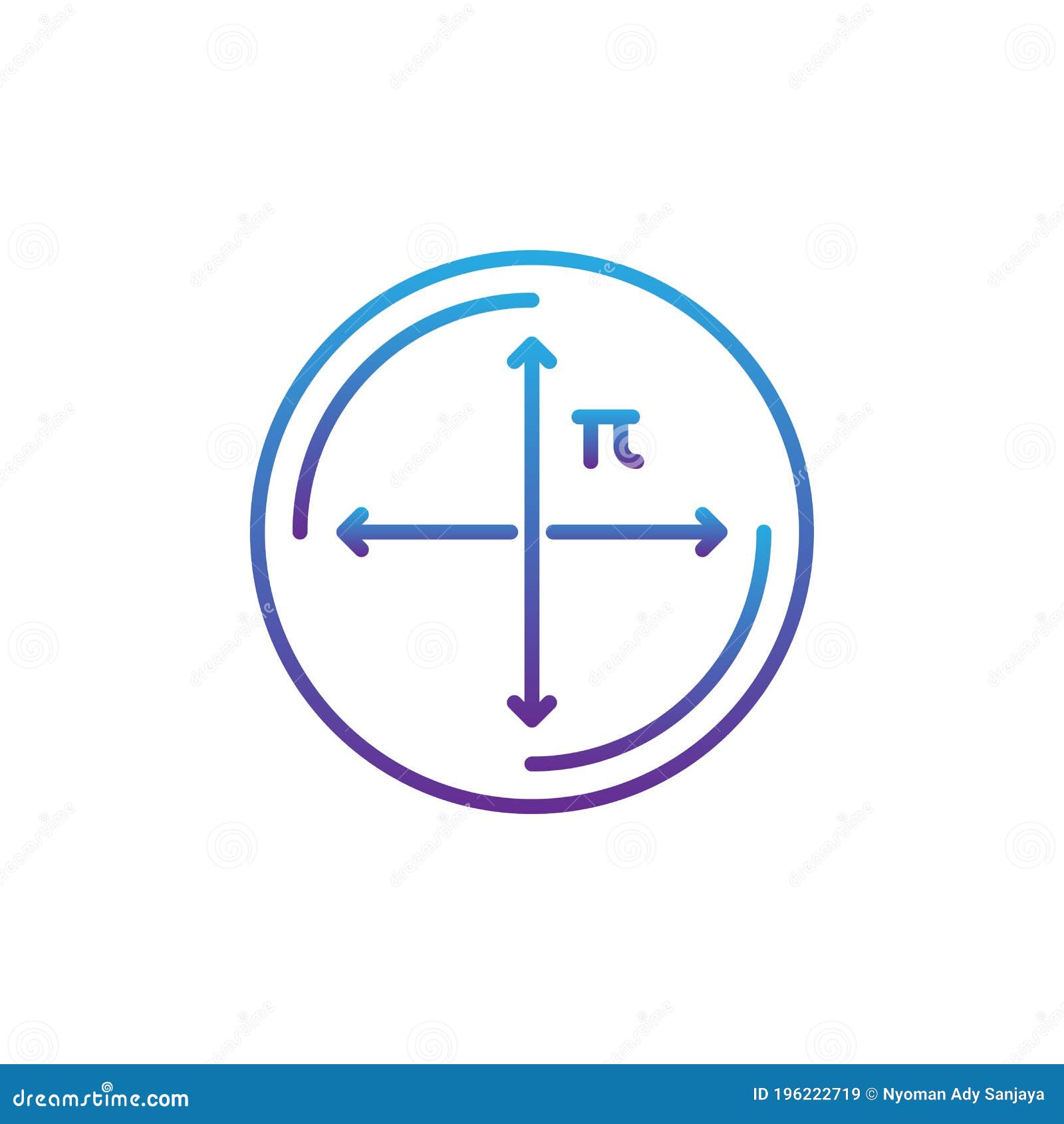 Diameter Symbol Icon Of 3 Types Color, Black And White, Outline ...