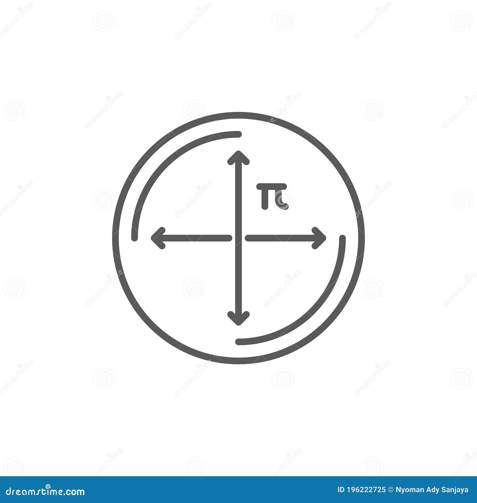 Diameter Symbol Icon Of 3 Types Color, Black And White, Outline ...