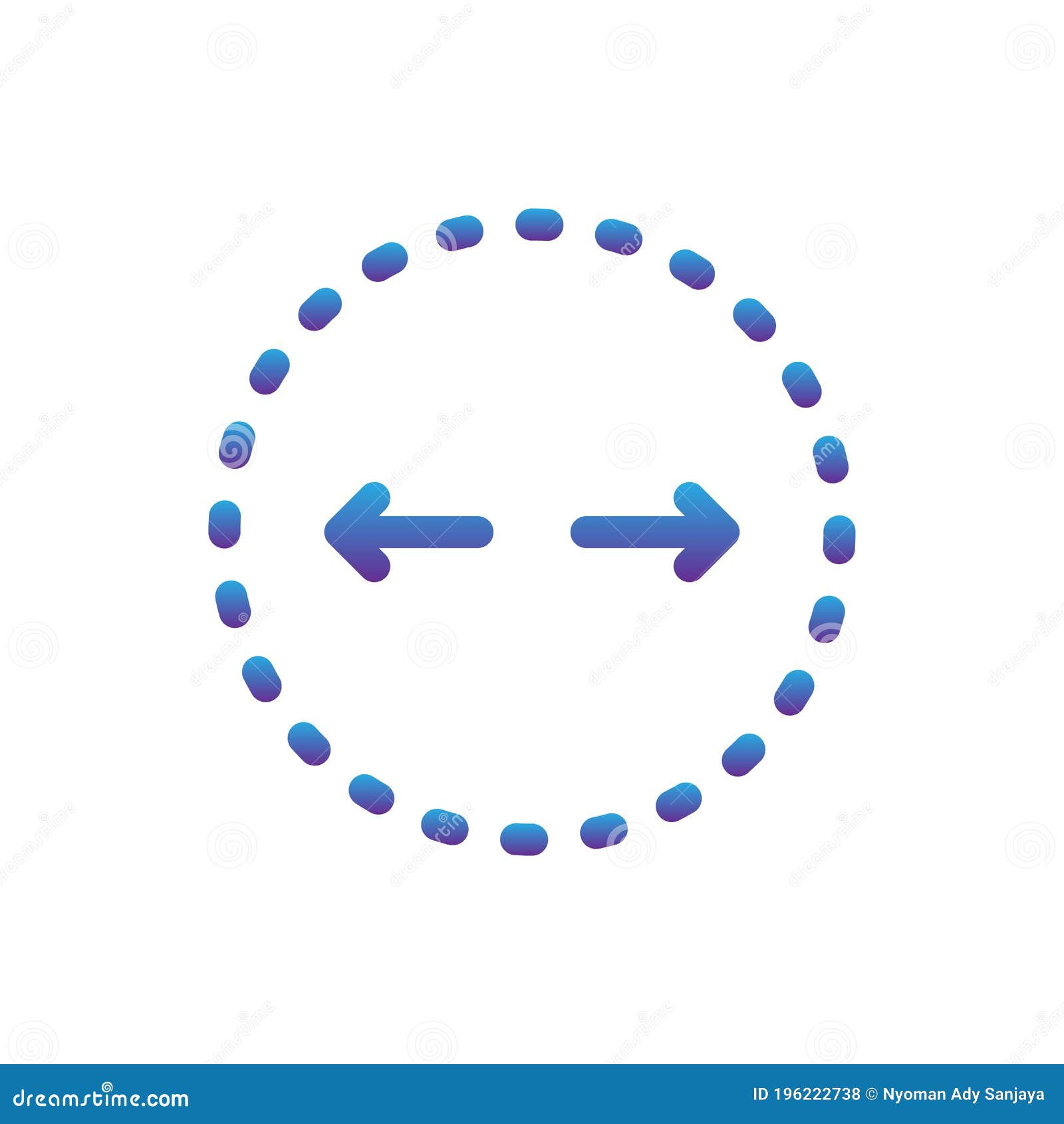 Circle Diameter Vector Icon Symbol Education Isolated on White ...