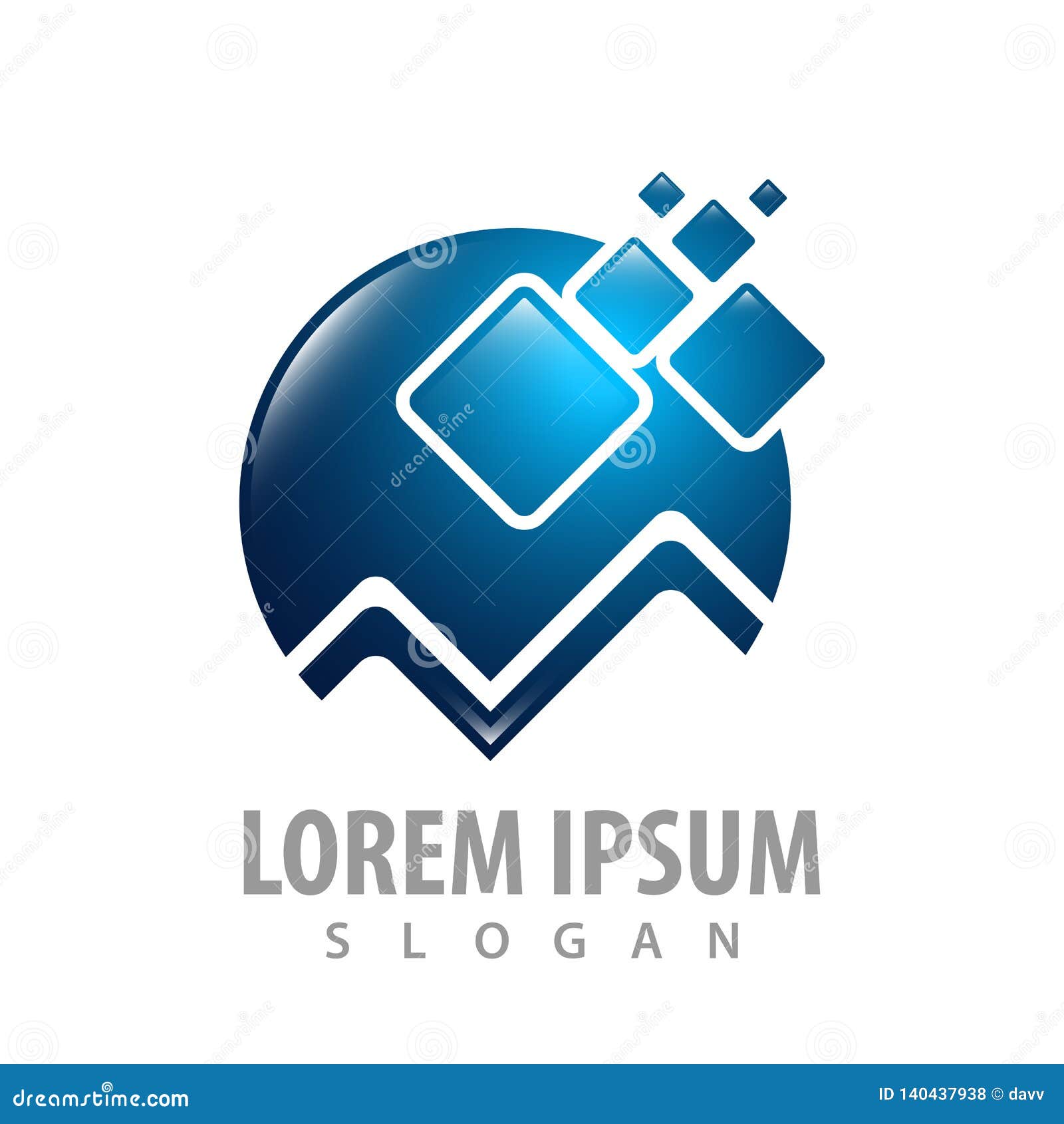 Digital Initial Letter LD Logo Concept Design. Symbol Graphic Template ...