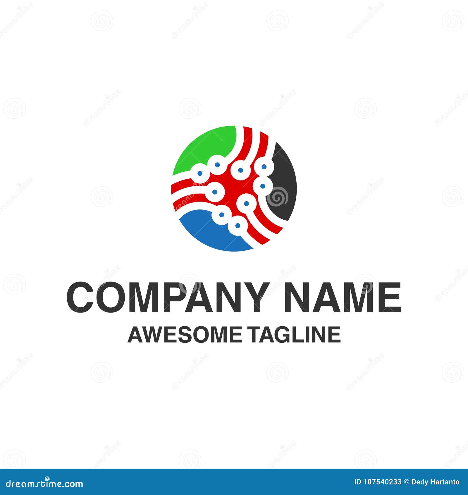 Circle Digital Technology Vector Logo Stock Vector - Illustration of ...