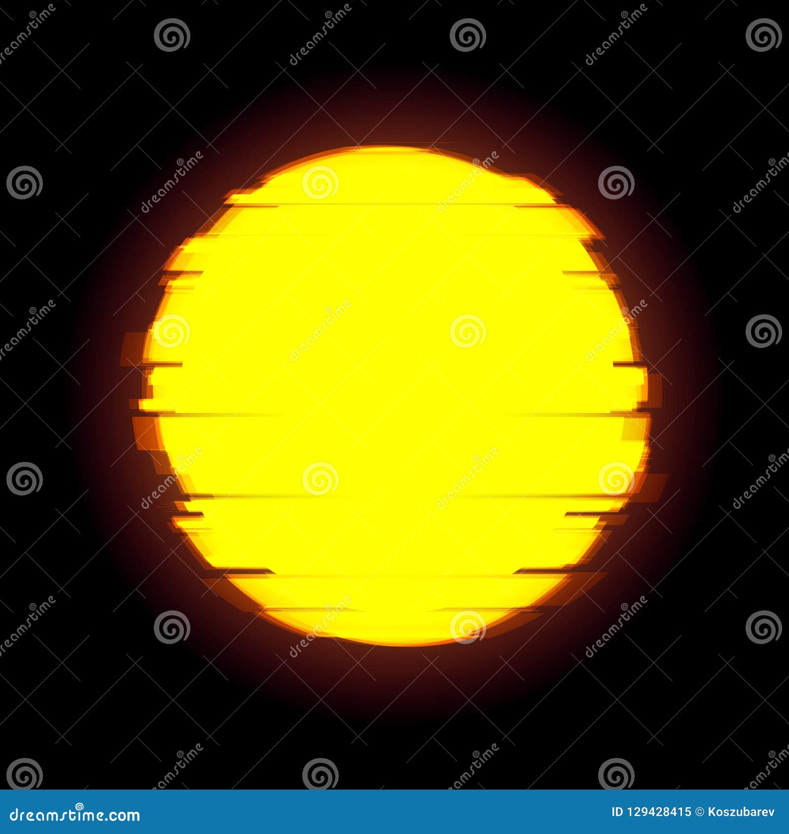 Circle in Distorted Glitch Style for Design Stock Vector - Illustration ...