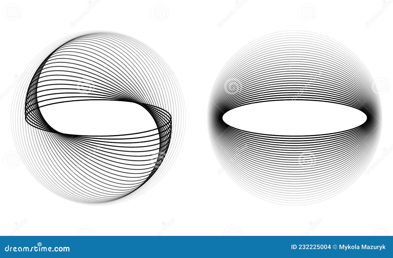 Circle with Distorted Lines. Waves and Circular Logo or Icon Stock ...