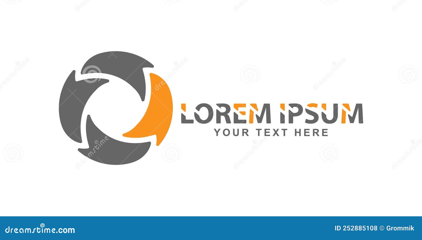 Circle is Divided into Parts. Abstract Logo Made of an Arbitrary Round ...