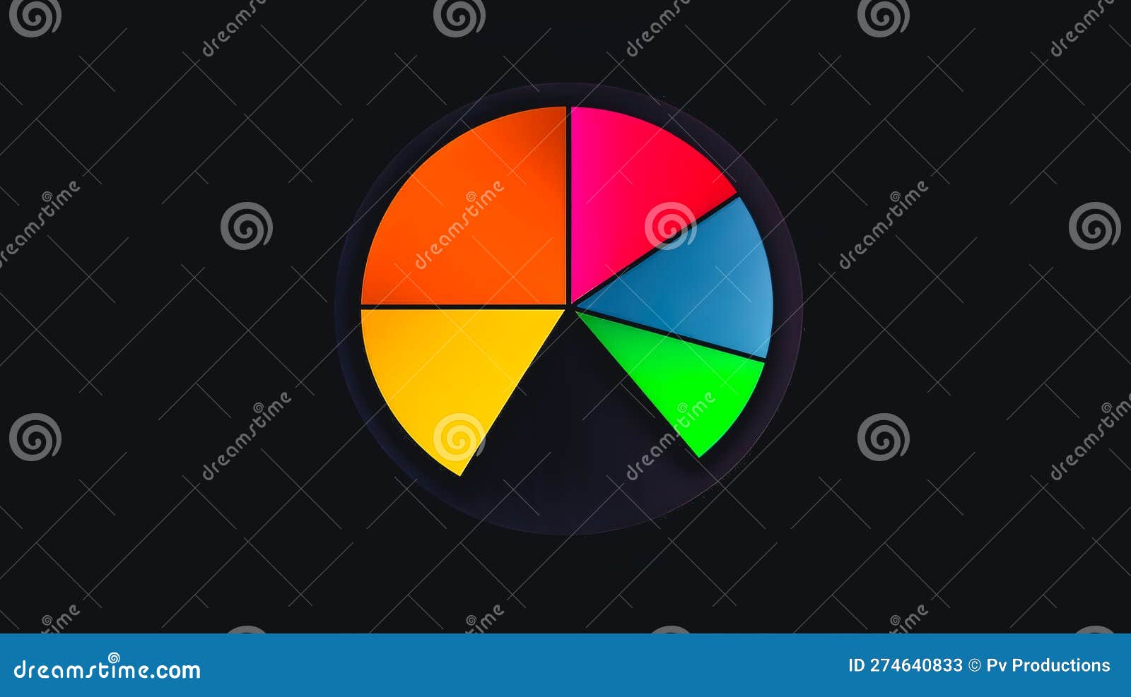 A Circle Divided into Pieces of Different Colors, Generative AI. Stock ...