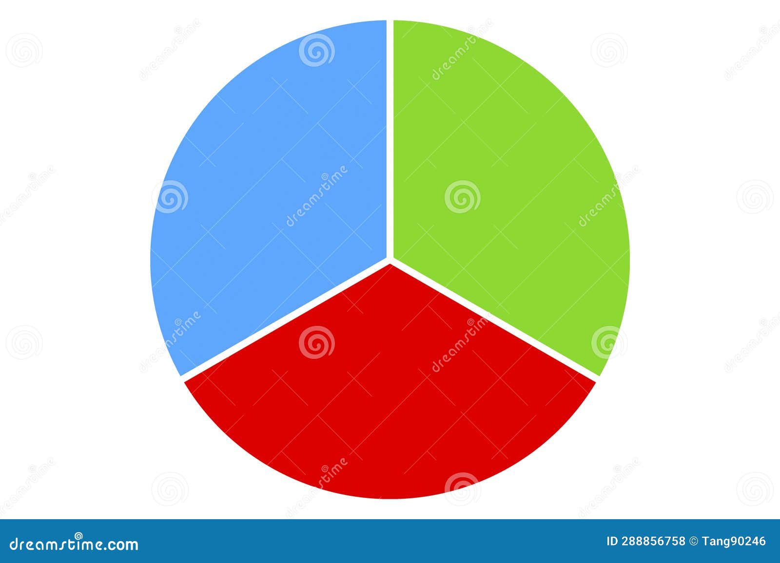 Circle Divided into Three Equal Segments Stock Illustration ...