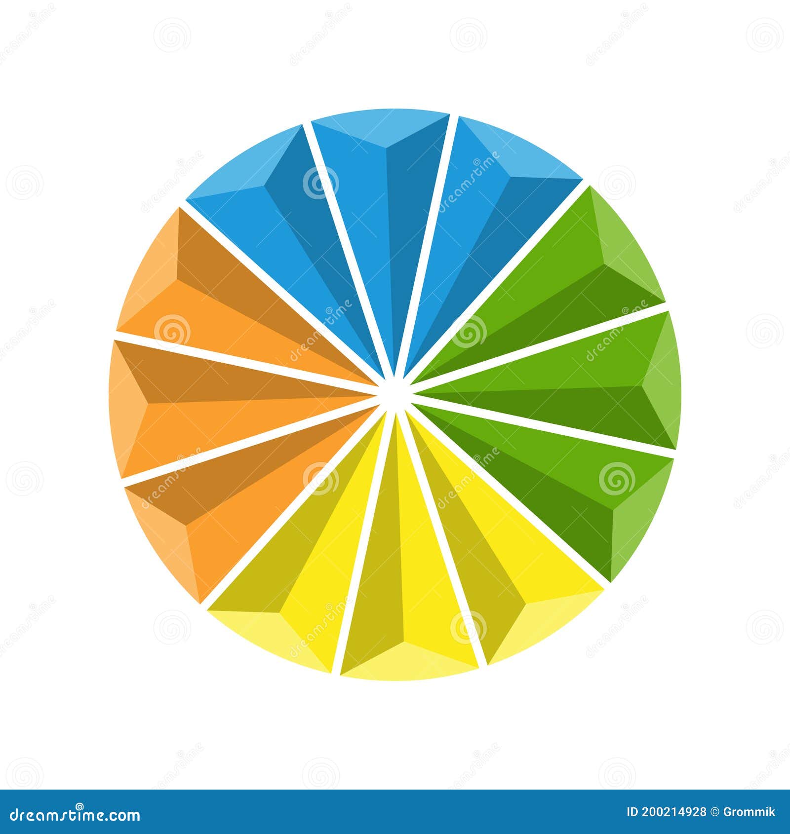 Colored Sectors, Great Design For Any Purposes. Color Chart. Vector ...