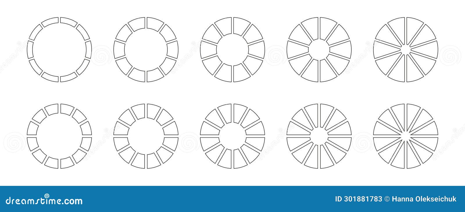 Circle Division on 10, 12 Equal Parts. Wheel Round Divided Diagrams ... Circle Division on 10, 12 Equal Parts. Wheel Round Divided Diagrams ...