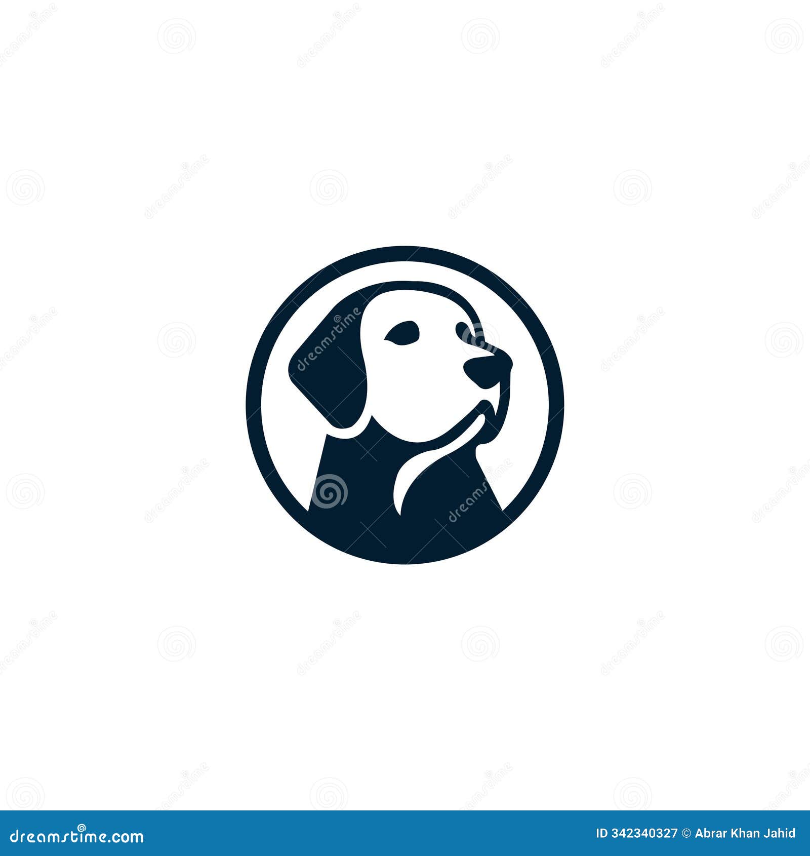 Circle dog vector logo stock vector. Illustration of mascot - 342340327